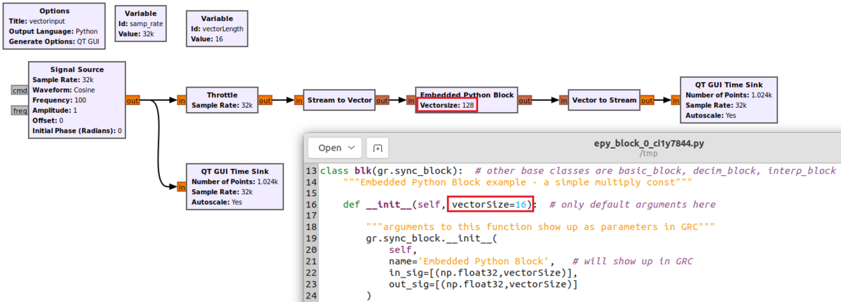 Python Block with Vectors - GNU Radio