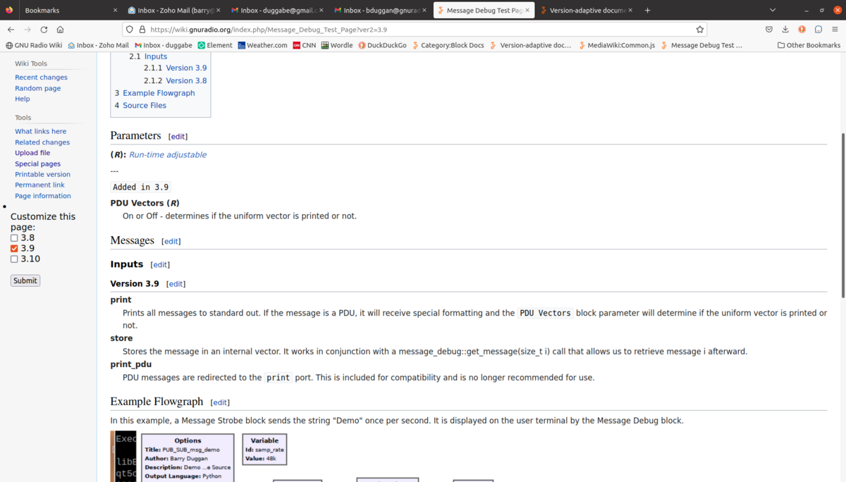 Version-adaptive documentation - GNU Radio